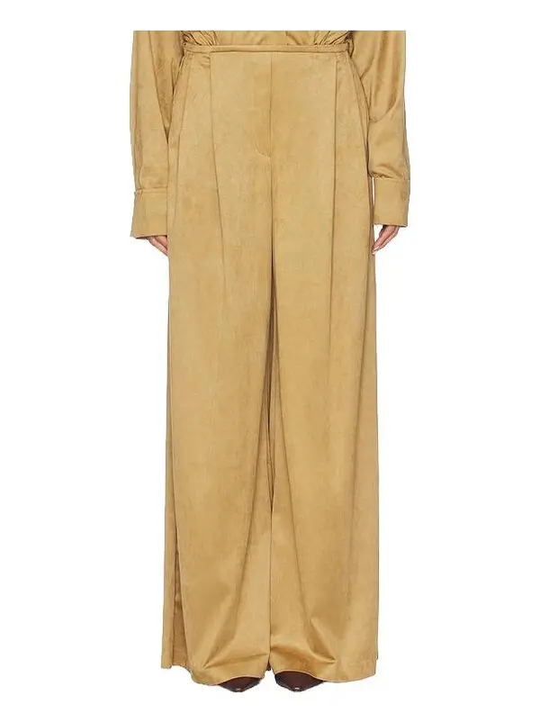 Norma Kamali Pleat Pant - Camel