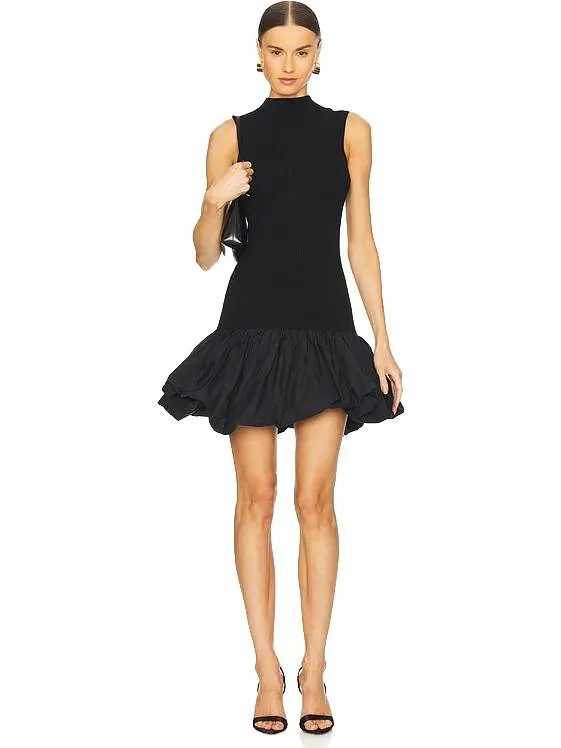 ROTATE BY BIRGER CHRISTENSEN Knit Racer Cut Dress - Black