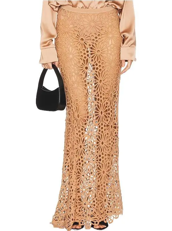 Norma Kamali Obie Long Skirt - Cappuccino