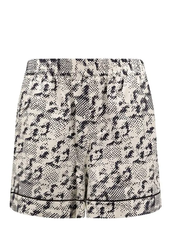 Tory Burch Silk Printed Shorts - Beige