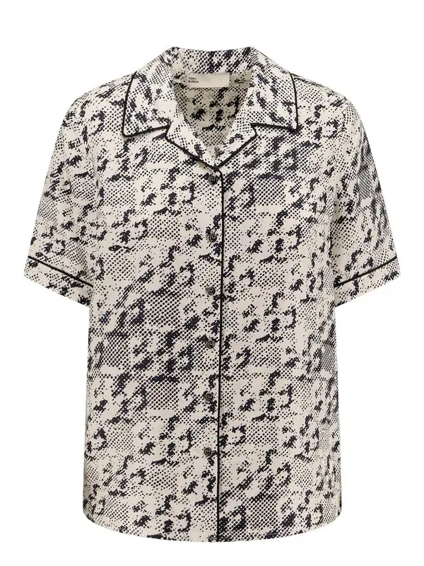 Tory Burch Silk Printed Shirt - Black