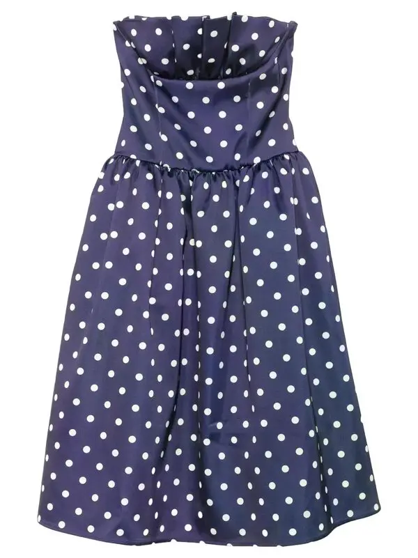 SELF-PORTRAIT Polka-dot Midi Dress - Blue