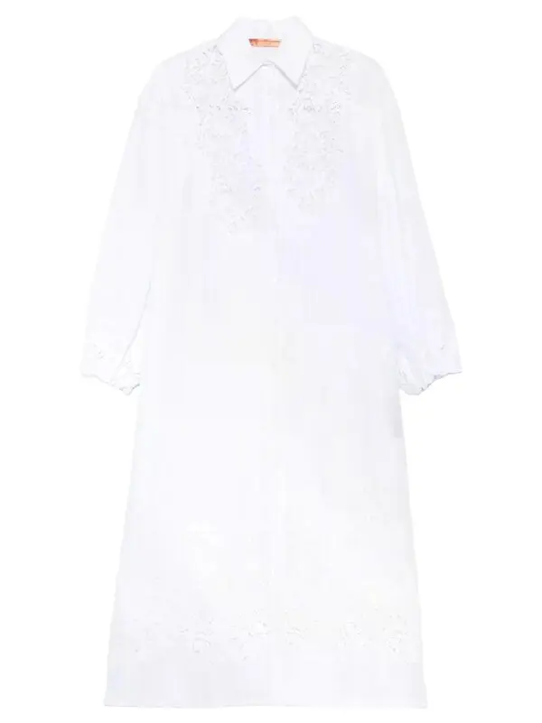 Ermanno Scervino Lace-detail Shirt Dress - White