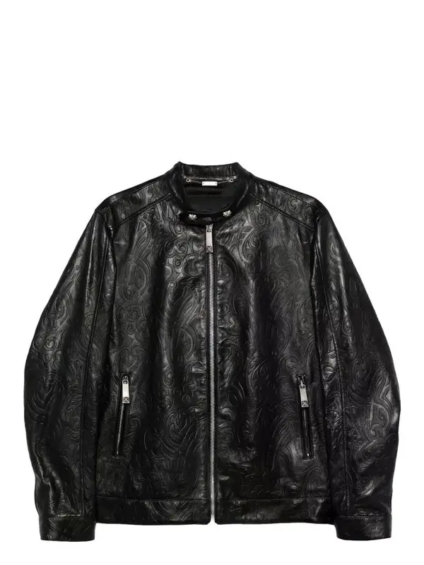 John Richmond Leather Biker Jacket - Black
