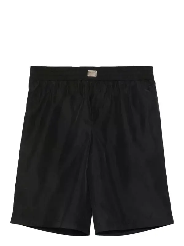 Dolce & Gabbana Logo-plaque Swim Shorts - Black