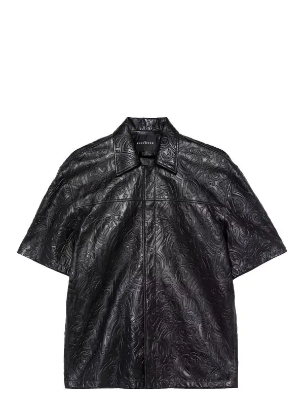 John Richmond Leather Shirt - Black