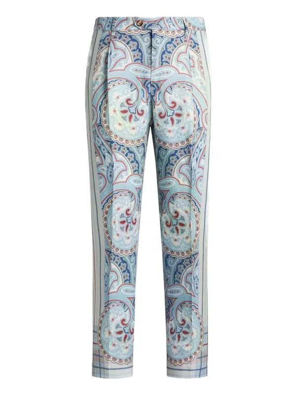 Etro Abstract Print Trousers - Blue