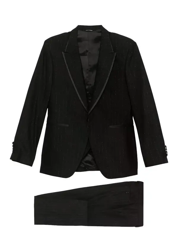 REVERES 1949 Pinstriped Three-piece Suit - Black