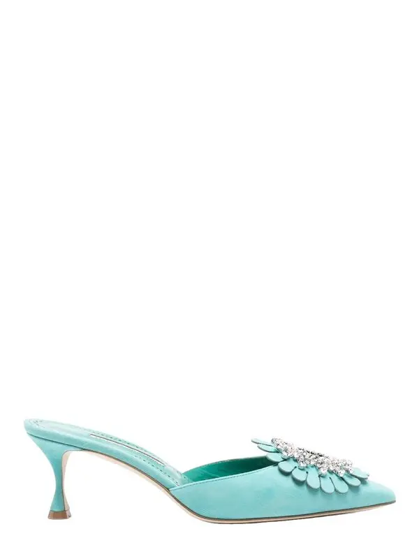 Manolo Blahnik 50mm Shogmu Mules - Blue