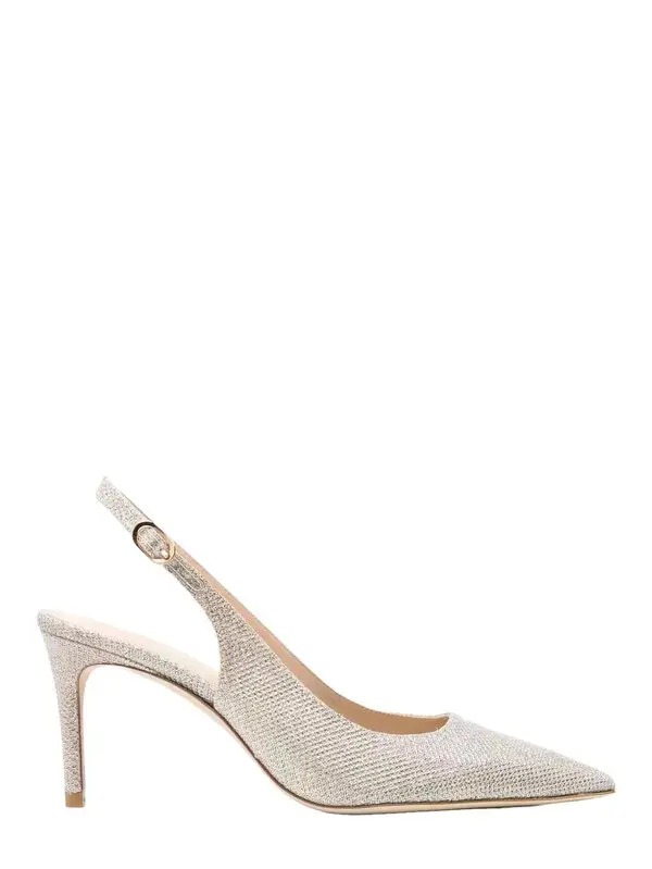 STUART WEITZMAN 80mm Lurex Slingback Pumps - Silver