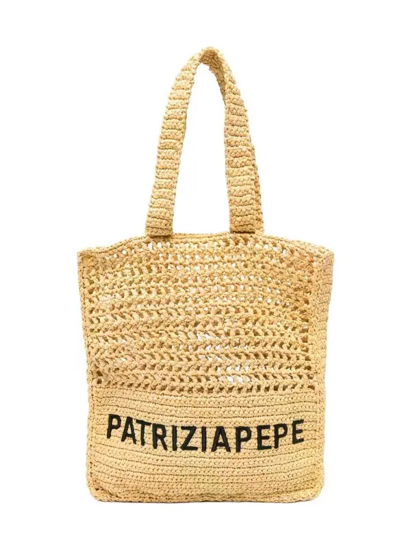 Patrizia Pepe Logo-embroidered Tote Bag - Neutrals