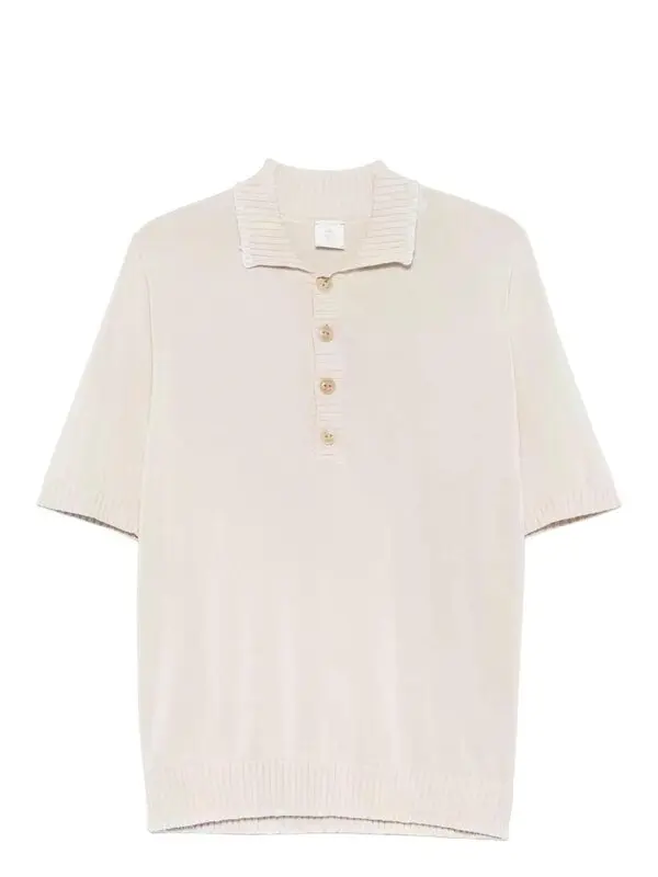 Eleventy Embroidered-edge Polo Shirt - Neutrals