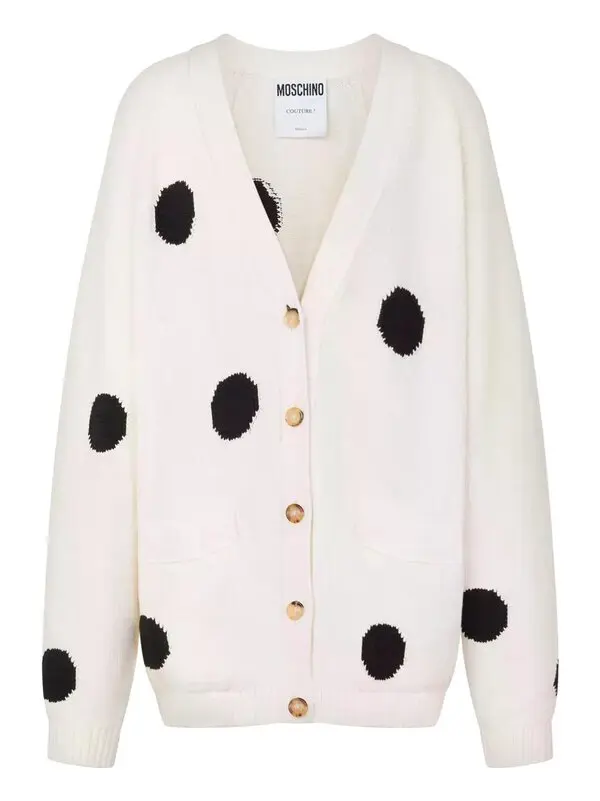 Moschino Polka Dot Cardigan - White