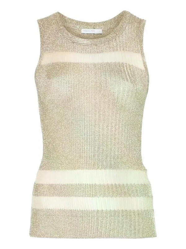 Patrizia Pepe Sheer-panel Tank Top - Gold