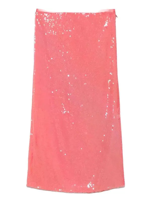 Patrizia Pepe Sequined Midi Skirt - Pink