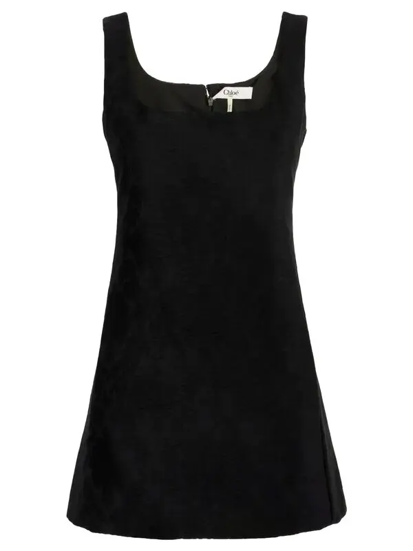Chloé Square-neck Mini Dress - Black