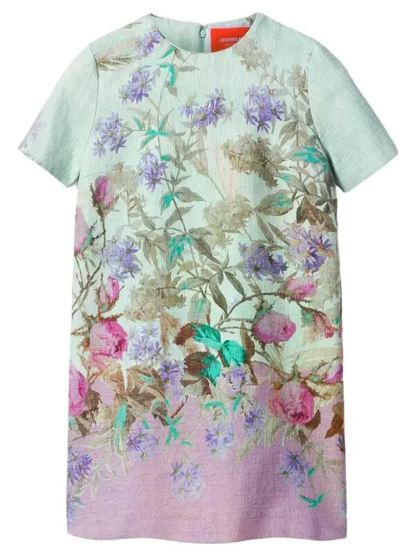 La DoubleJ Floral-print Mini Dress - Green