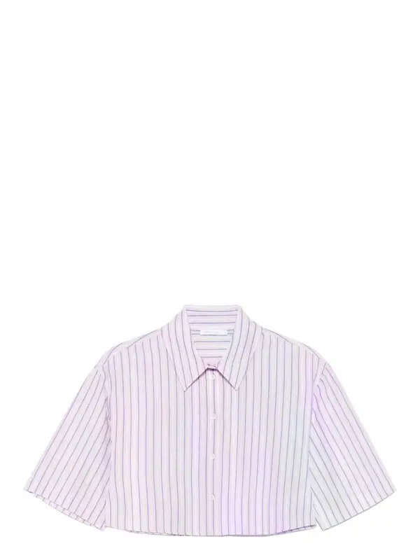 Patrizia Pepe Cropped Striped Shirt - Purple