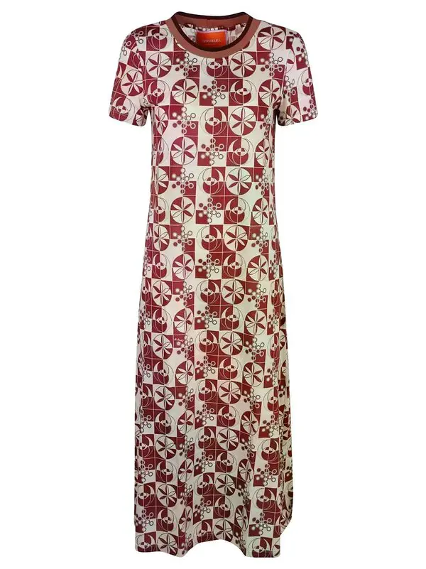 La DoubleJ Eclipse Printed Maxi Dress - Red
