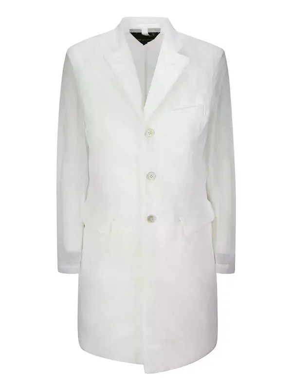 Comme Des Garçons Single-breasted Coat - White