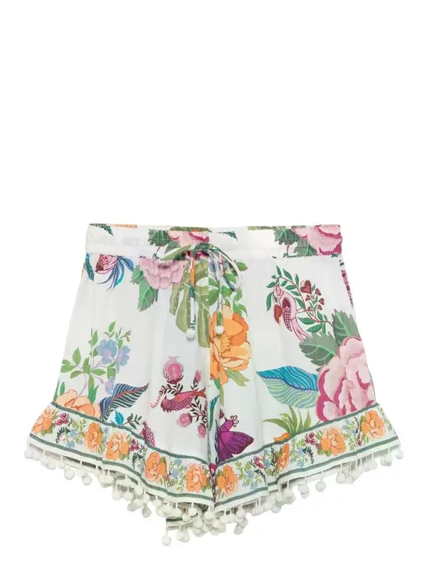 Farm Rio Floral-print Shorts - White