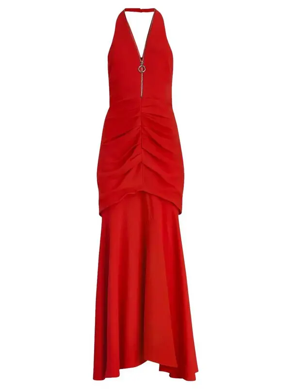 DEL CORE Drape-detail Maxi Dress - Red