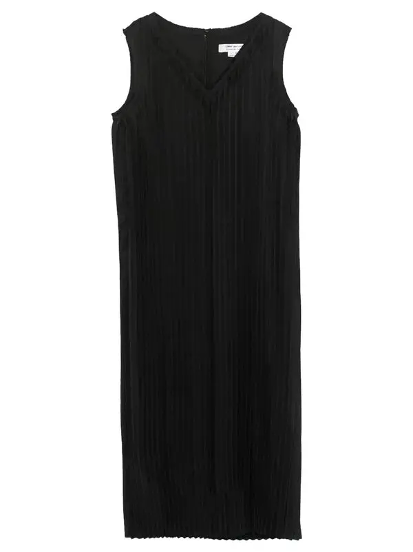 Comme Des Garçons Pleated Midi Dress - Black