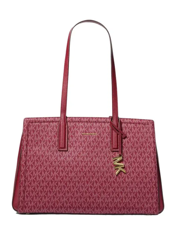 Michael Kors Laila Medium Signature Logo Tote Bag - Red