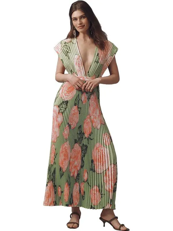 L'IDEE Pleated Gala Gown - Fleur Rose