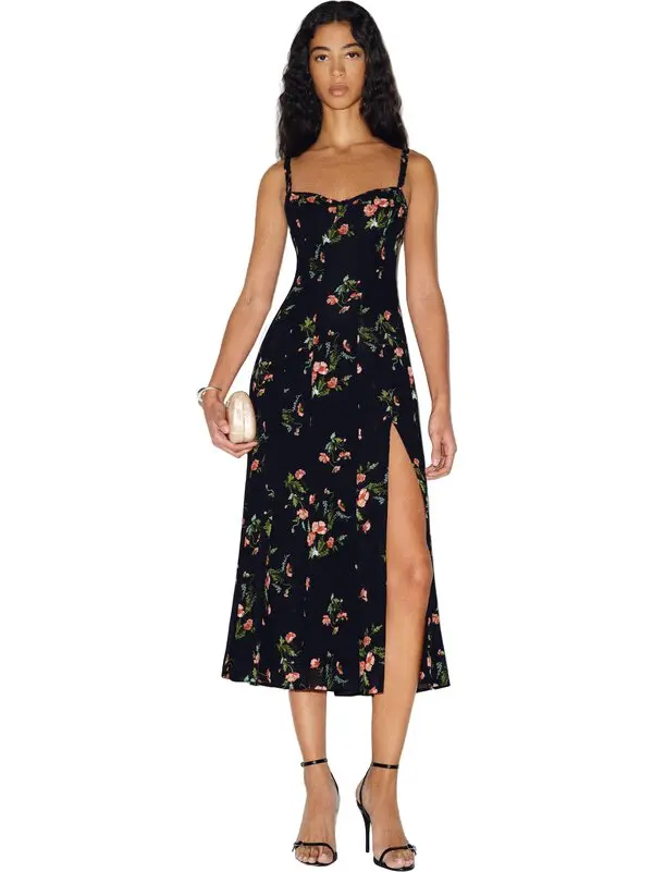 REFORMATION Katara Midi Dress - Black