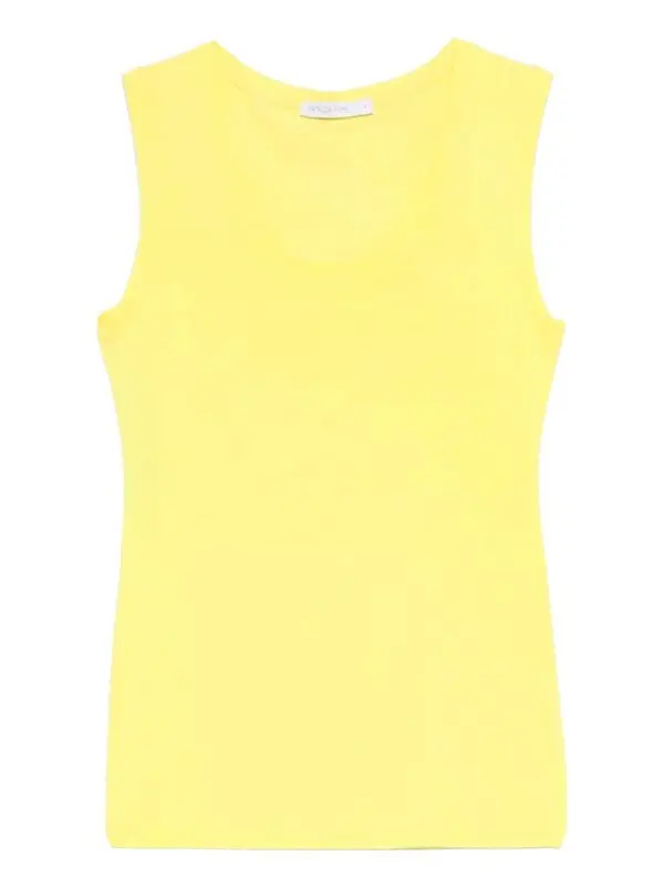 Patrizia Pepe Rubberised-logo Tank Top - Yellow