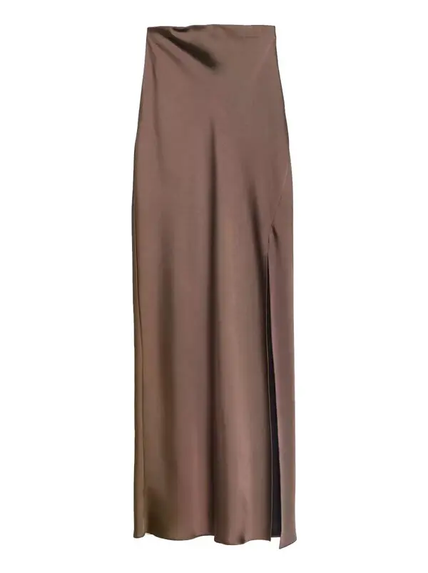 Patrizia Pepe Satined Maxi Skirt - Brown