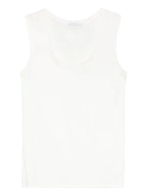 Patrizia Pepe Rubberised-logo Tank Top - White