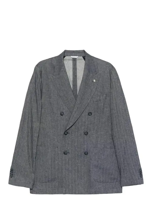 MANUEL RITZ Double-breasted Blazer - Blue