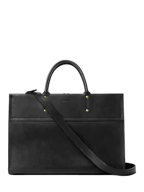 Shinola Leather Laptop Bag - Black