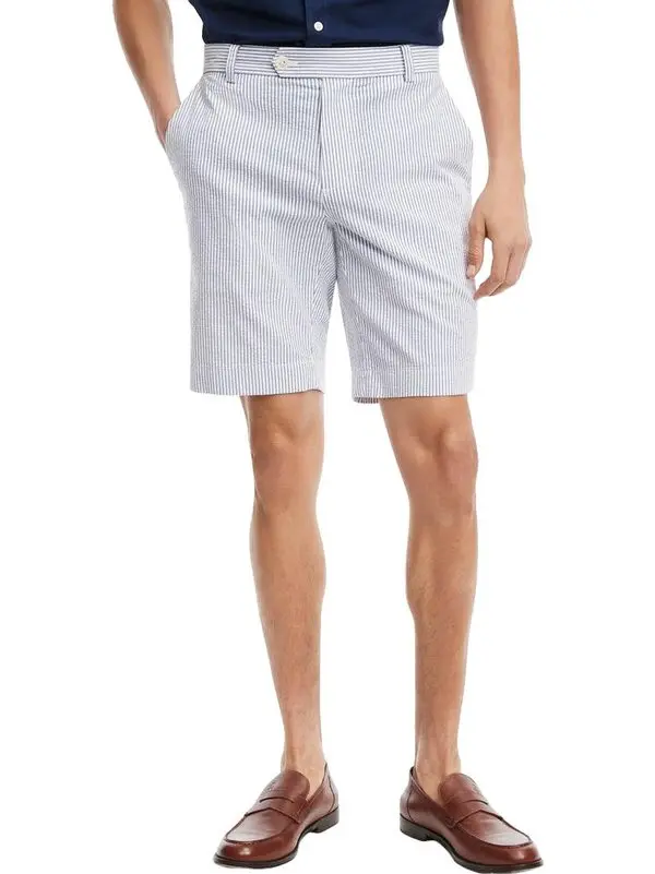 Brooks Brothers Seersucker Striped Shorts - Blue/ Ivory Stripe