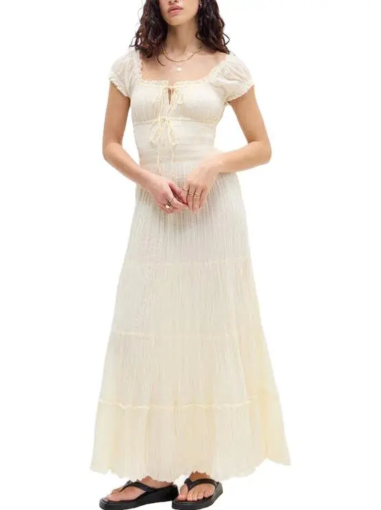 BDG URBAN OUTFITTERS Sienna Cotton Maxi Dress - Buttermilk