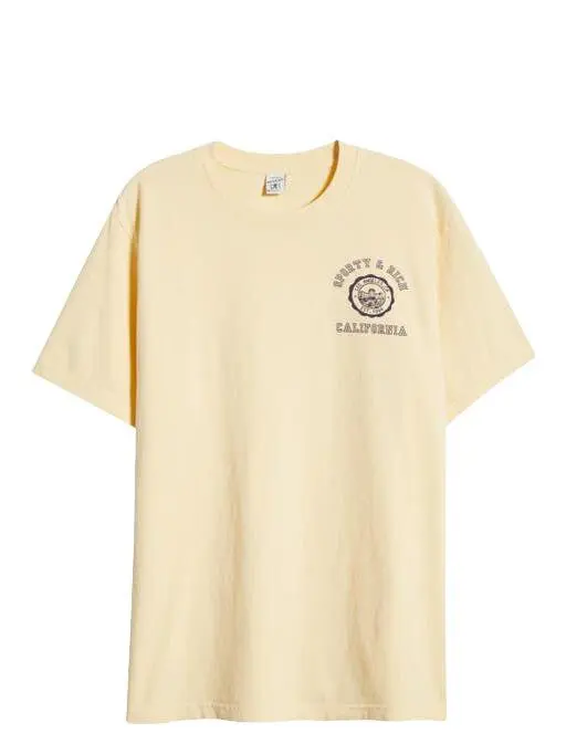 SPORTY & RICH California Emblem Graphic T-shirt - Light/ Pastel Yellow