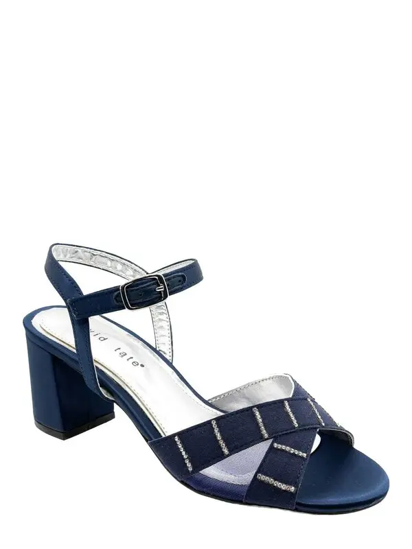 DAVID TATE Cocktail Ankle Strap Sandal - Navy Satin