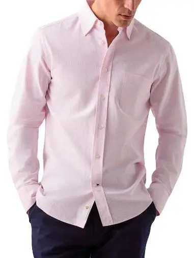 Robert Talbott Harrison Button Down Oxford Shirt - Pink Stripe