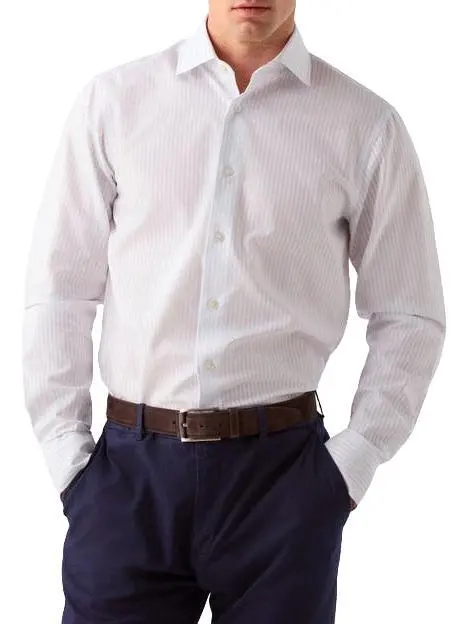 Robert Talbott Reynolds Dobby Stripe Contemporary Fit Shirt - Pale Gray