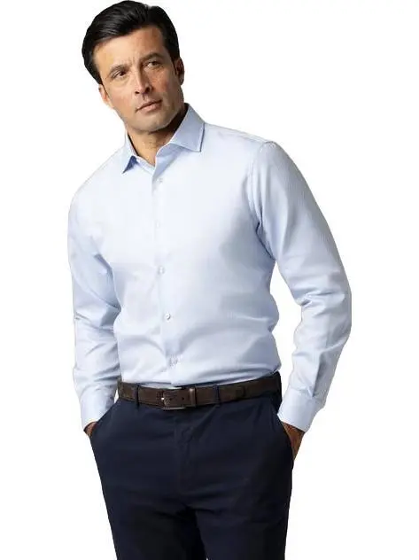 Robert Talbott Reynolds Hopsack Contemporary Fit Shirt - Blue