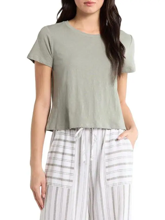 Splendid Louisa Short Sleeve T-shirt - Eucalyptus Green