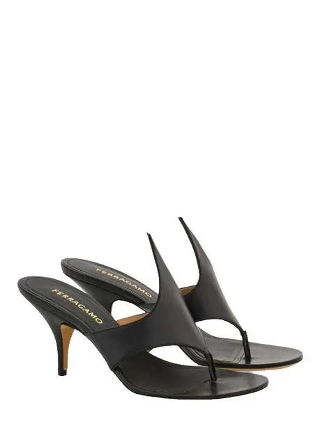 FERRAGAMO Fiamma Sandal - Nero/ Biscotto