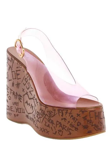 Chloé Maxime Platform Wedge Sandal - Pink Fizz