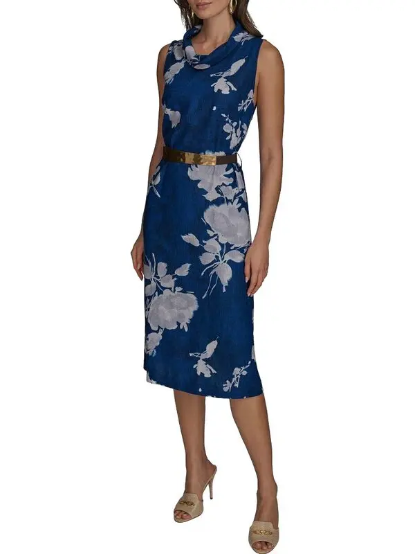 Donna Karan New York Floral Linen-blend Sheath Dress - Marbella M