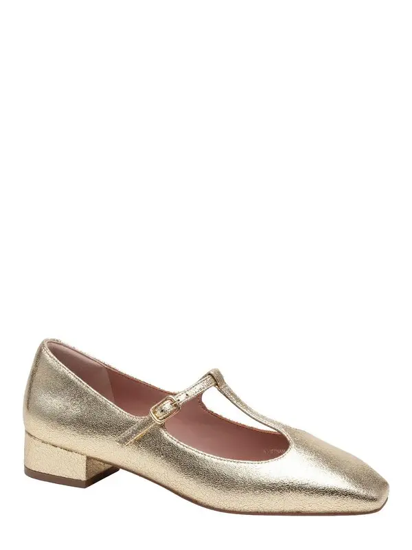 Linea Paolo Marcel T-strap Pump - Gold