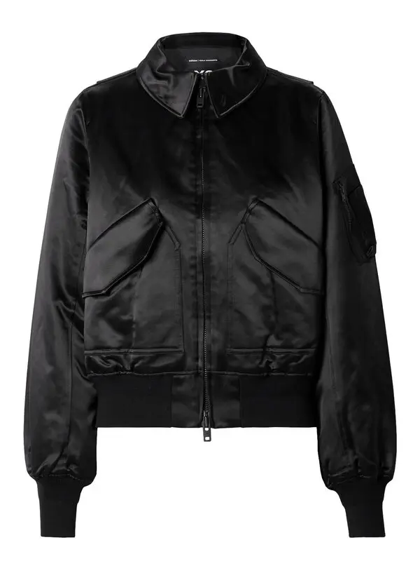 Adidas Originals By Alexander Wang Y-3 Padded Satin Bomber Jacket - Black