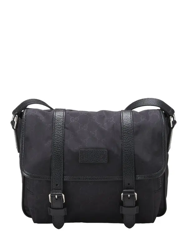 Gucci Buckle Flap Messenger Bag - Black