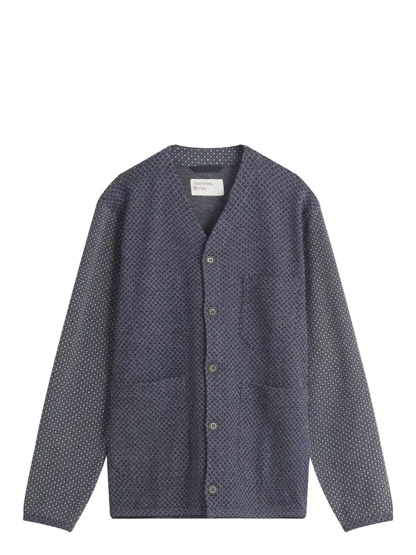 Universal Works Jacquard Cardigan - Navy